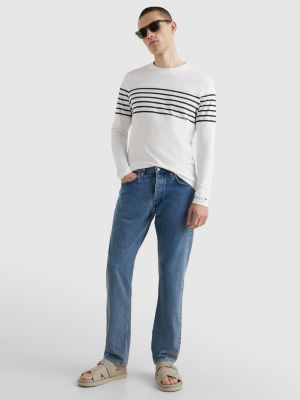 Gestreiftes Langarmshirt Weiß Tommy Hilfiger