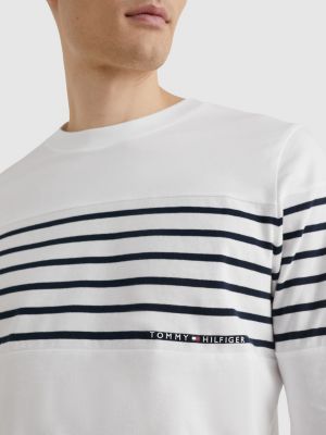 Gestreiftes Langarmshirt Weiß Tommy Hilfiger