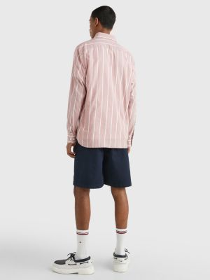 Stripe Regular Fit Oxford Shirt Red Tommy Hilfiger