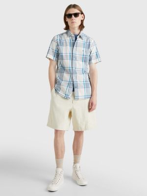 Regular Fit Geruit Overhemd Met Korte Mouwen Blauw Tommy Hilfiger