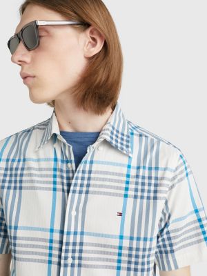 Regular Fit Geruit Overhemd Met Korte Mouwen Blauw Tommy Hilfiger