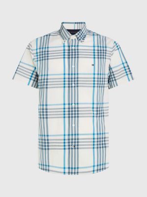 Regular Fit Geruit Overhemd Met Korte Mouwen Blauw Tommy Hilfiger