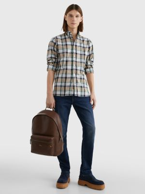 Camicia Regular Fit A Quadri Tartan Marrone Tommy Hilfiger