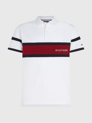 Regular Fit Poloshirt Im Color Block Design Weiß Tommy Hilfiger