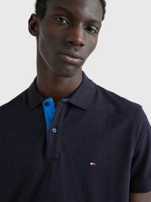 Regular Fit Poloshirt Mit Knopfleiste Blau Tommy Hilfiger