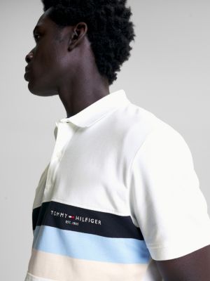 Colour Blocked Slim Fit Polo Wit Tommy Hilfiger