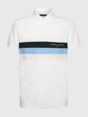 Colour Blocked Slim Fit Polo Wit Tommy Hilfiger