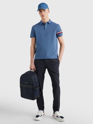 Polo Con Cinta Distintiva Y Corte Regular Azul Tommy Hilfiger