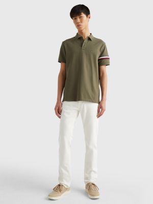 Signature Tape Regular Fit Polo Khaki Tommy Hilfiger