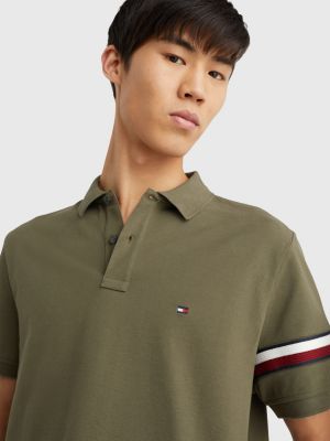 Signature Tape Regular Fit Polo Khaki Tommy Hilfiger