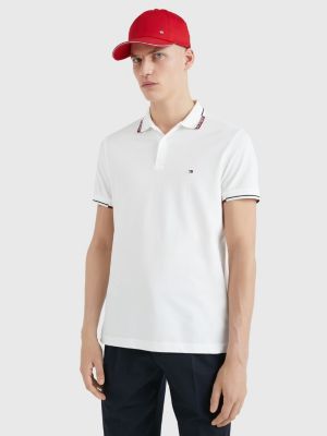 Regular Fit Poloshirt Mit Kontrast Details Weiß Tommy Hilfiger