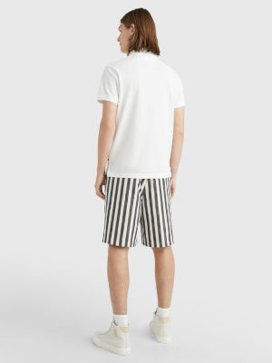 Polo Slim Fit Con Mezza Zip Bianco Tommy Hilfiger