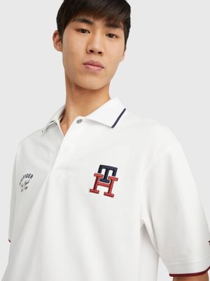 Th Monogram Archive Fit Polo White Tommy Hilfiger