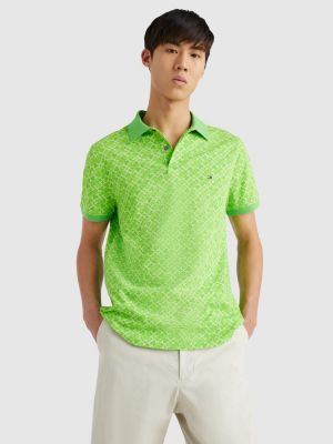 Th Monogram Print Regular Fit Polo Green Tommy Hilfiger