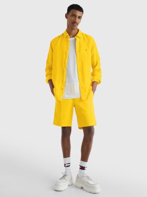 Regular Fit Linen Poplin Shirt Yellow Tommy Hilfiger