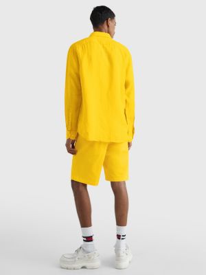 Regular Fit Linen Poplin Shirt Yellow Tommy Hilfiger