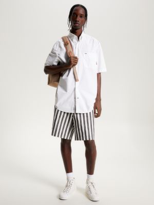 Oversized Fit Kurzarm Hemd Weiß Tommy Hilfiger
