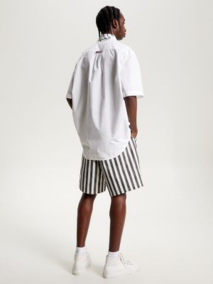 Oversized Fit Kurzarm Hemd Weiß Tommy Hilfiger