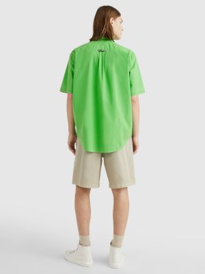 Oversized Fit Kurzarm Hemd Grau Tommy Hilfiger