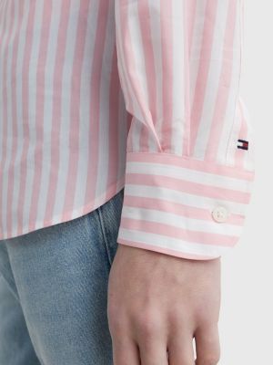 Regular Fit Overhemd Met Verticale Streep Roze Tommy Hilfiger