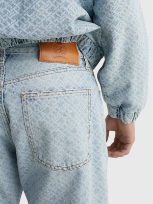 Regular Jeans Met Monogramprint En Embleem Blauw Tommy Hilfiger
