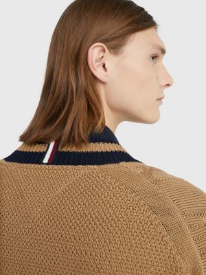 Cable Knit Oversized Fit Cricket Jumper | BROWN | Tommy Hilfiger