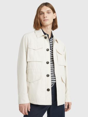 Drawstring Waist Utility Jacket Beige Tommy Hilfiger