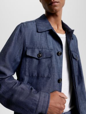 Wool Linen Shacket | BLUE | Tommy Hilfiger
