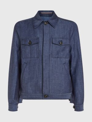 Wool Linen Shacket | BLUE | Tommy Hilfiger