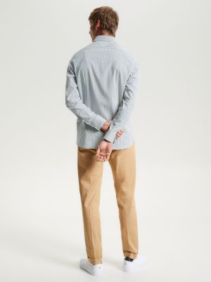 Camisa De Rayas Azul Tommy Hilfiger
