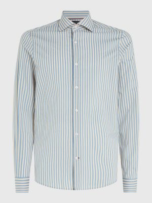 Camisa De Rayas Azul Tommy Hilfiger
