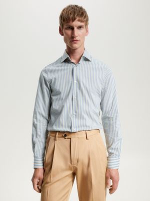 Camisa De Rayas Azul Tommy Hilfiger