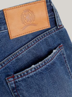 Jeans Regular Fit Sbiaditi Con Stemma Blu Tommy Hilfiger