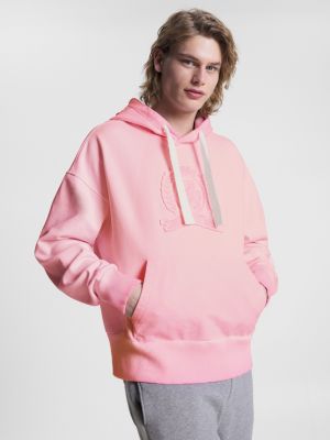 Archive Fit Wappen Hoodie Mit Stückfärbung Rosa Tommy Hilfiger