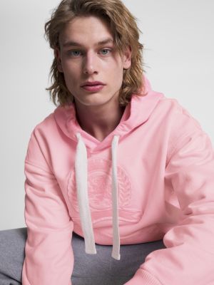 Archive Fit Wappen Hoodie Mit Stückfärbung Rosa Tommy Hilfiger
