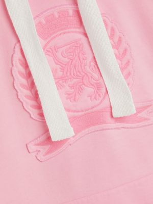 Archive Fit Wappen Hoodie Mit Stückfärbung Rosa Tommy Hilfiger