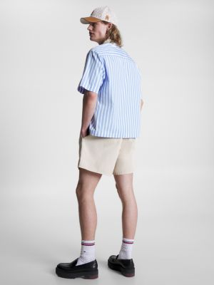 Crest Cuban Collar Relaxed Fit Shirt Blue Tommy Hilfiger
