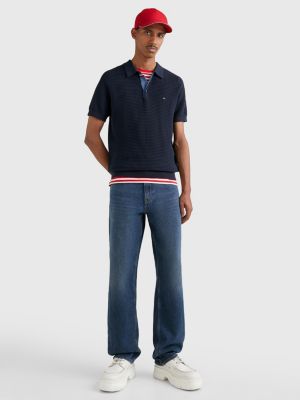 Regular Fit Poloshirt Mit Struktur Blau Tommy Hilfiger