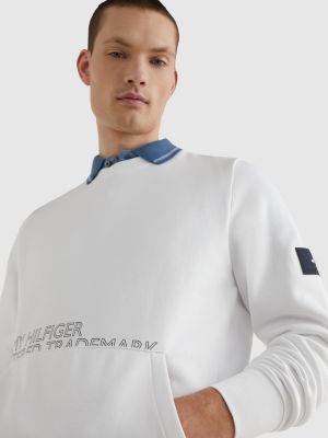 Flex Fleece Logo Sweatshirt White Tommy Hilfiger