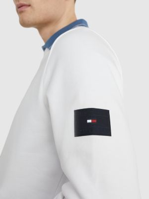 Flex Fleece Logo Sweatshirt White Tommy Hilfiger