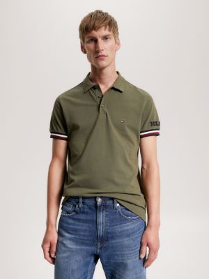 Hilfiger Monotype Slim Fit Polo Khaki Tommy Hilfiger