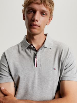 Regular Fit Poloshirt Mit Tommy Knopfleiste Grau Tommy Hilfiger