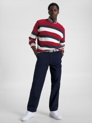 Pullover Oversize A Righe Blu Tommy Hilfiger
