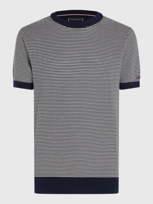 Strick Kurzarmpullover Mit Ithaka Streifen Blau Tommy Hilfiger