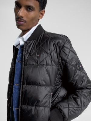 Packable Recycled Padded Bomber Jacket Black Tommy Hilfiger