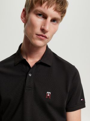 Th Monogram Regular Fit Polo Black Tommy Hilfiger