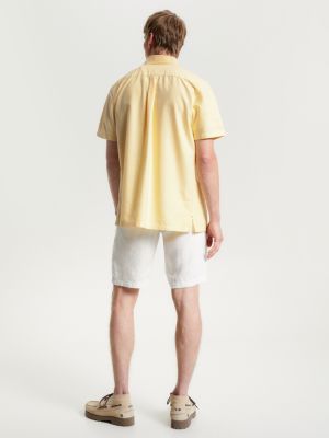 Regular Oxford Overhemd Met Korte Mouwen Geel Tommy Hilfiger