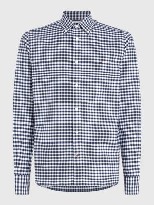 Camicia Regular Fit A Quadretti Vichy Blu Tommy Hilfiger