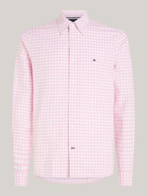 Camicia Regular Fit A Quadretti Vichy Rosa Tommy Hilfiger