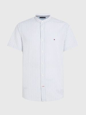 Gestreept Regular Overhemd Met Korte Mouwen Blauw Tommy Hilfiger